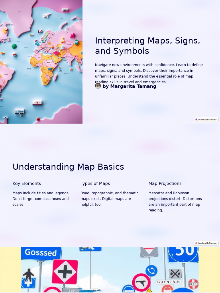 Interpreting Maps Signs and Symbols | PDF | Map | Compass