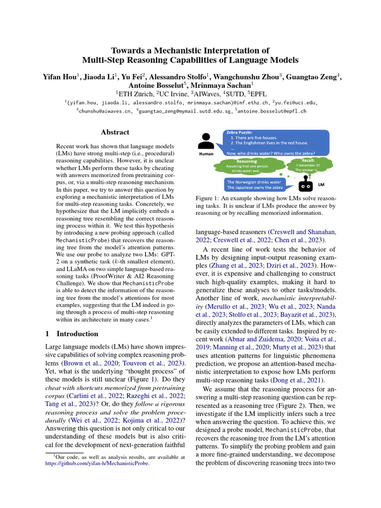 Towards A Mechanistic Interpretation of Multi-Step Reasoning ...