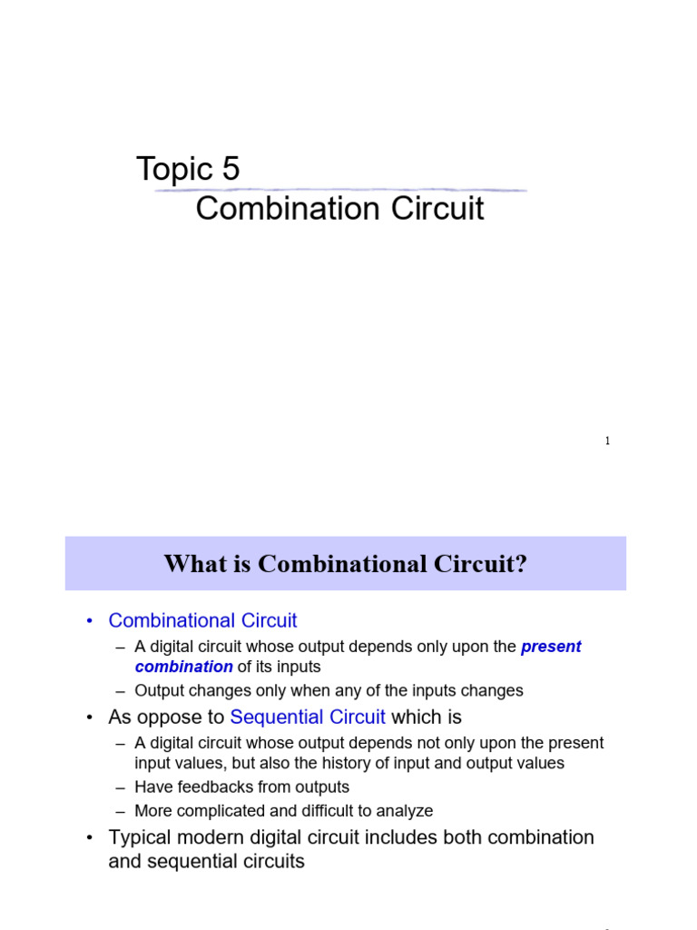 T5 Combinational Circuit | PDF | Digital Electronics | Arithmetic