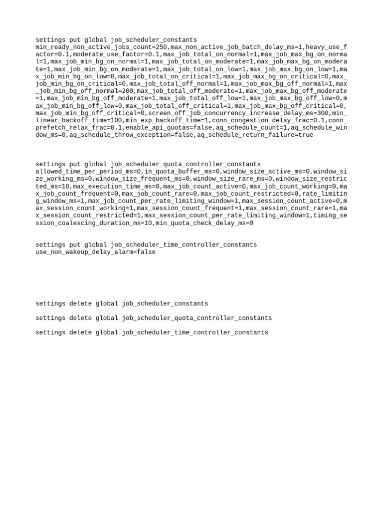 RAM&CPU Job Controller Constants | PDF