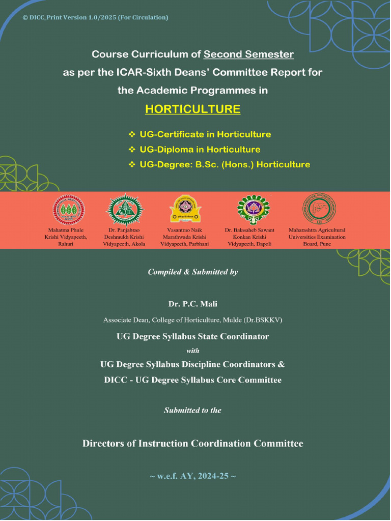 B.Sc. Horticulture Syllabus 2024-25 | PDF | Natural Environment ...