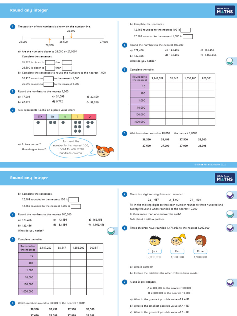 Y6 Autumn Block 1 D7 Round Any Integer 2022 | PDF | Mathematics ...