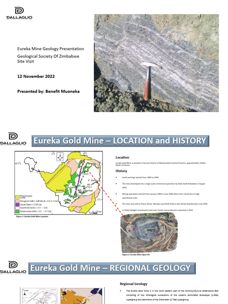 Eureka Gold Mine Location Overview | PDF | Petrology | Geology