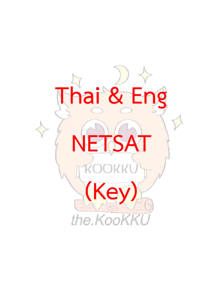 (Key) Thai&Eng Mock NETSAT | PDF