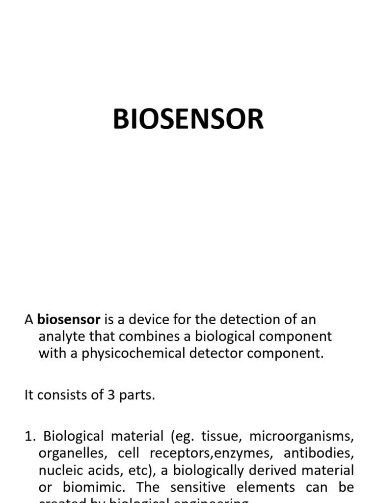 Understanding Biosensors and Their Applications | PDF | Biosensor ...