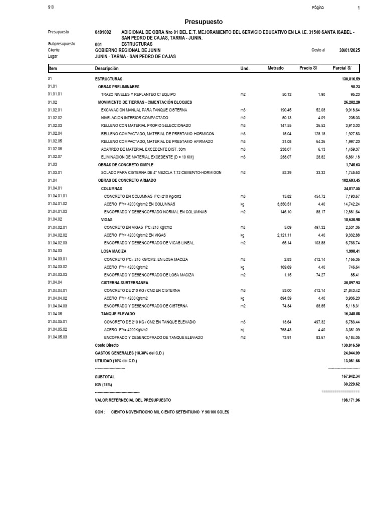 Crystal Reports ActiveX Designer - PresupuestoCliente | PDF | Elementos arquitectónicos ...