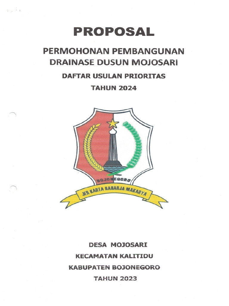 Proposal DU Drainase Mojosari | PDF