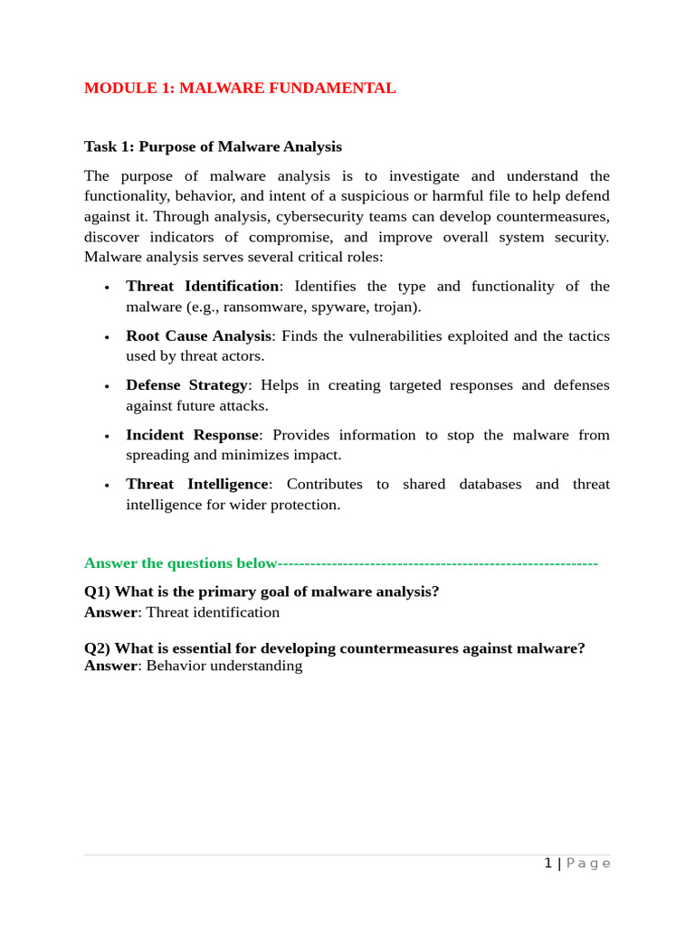 Module 1 Maleware Fundamental | PDF | Malware | Security