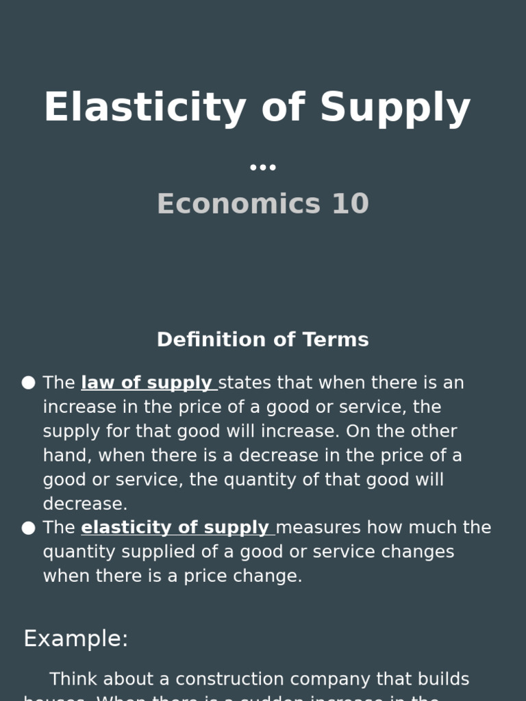 Understanding Elasticity of Supply | PDF