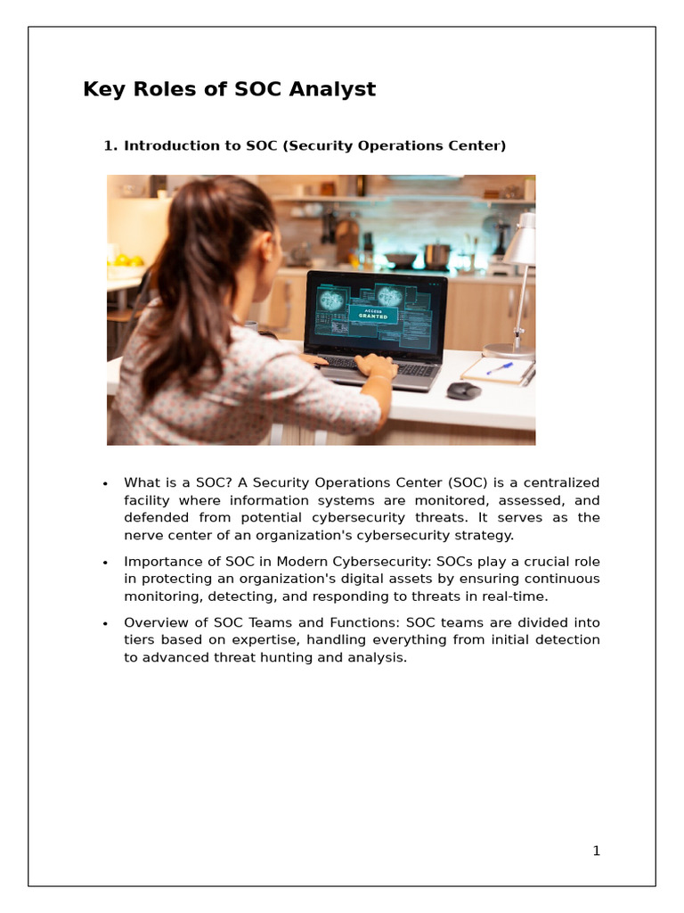 Key_Roles_of_SOC_Analyst | PDF | Security | Computer Security