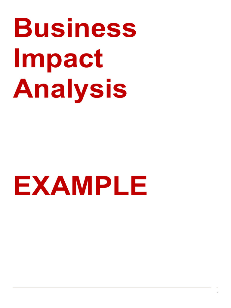 Business Impact Analysis Template v1 | PDF | Business