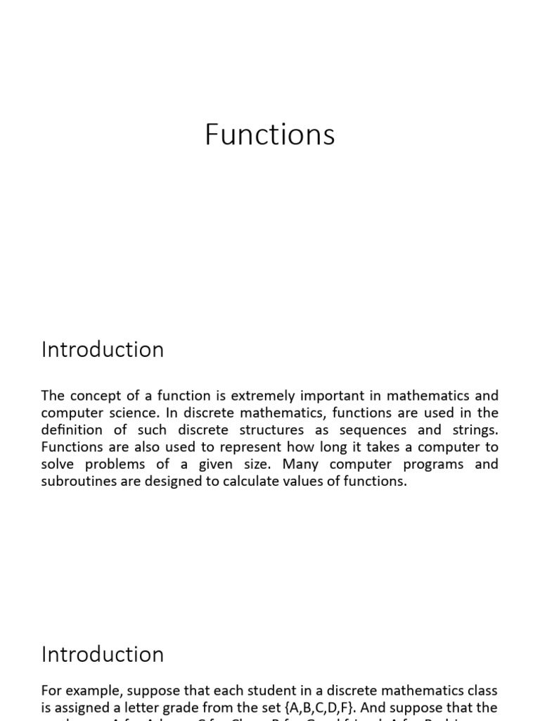 Functions For IT 1R4 Continuation | PDF | Function (Mathematics) | Mathematical Logic