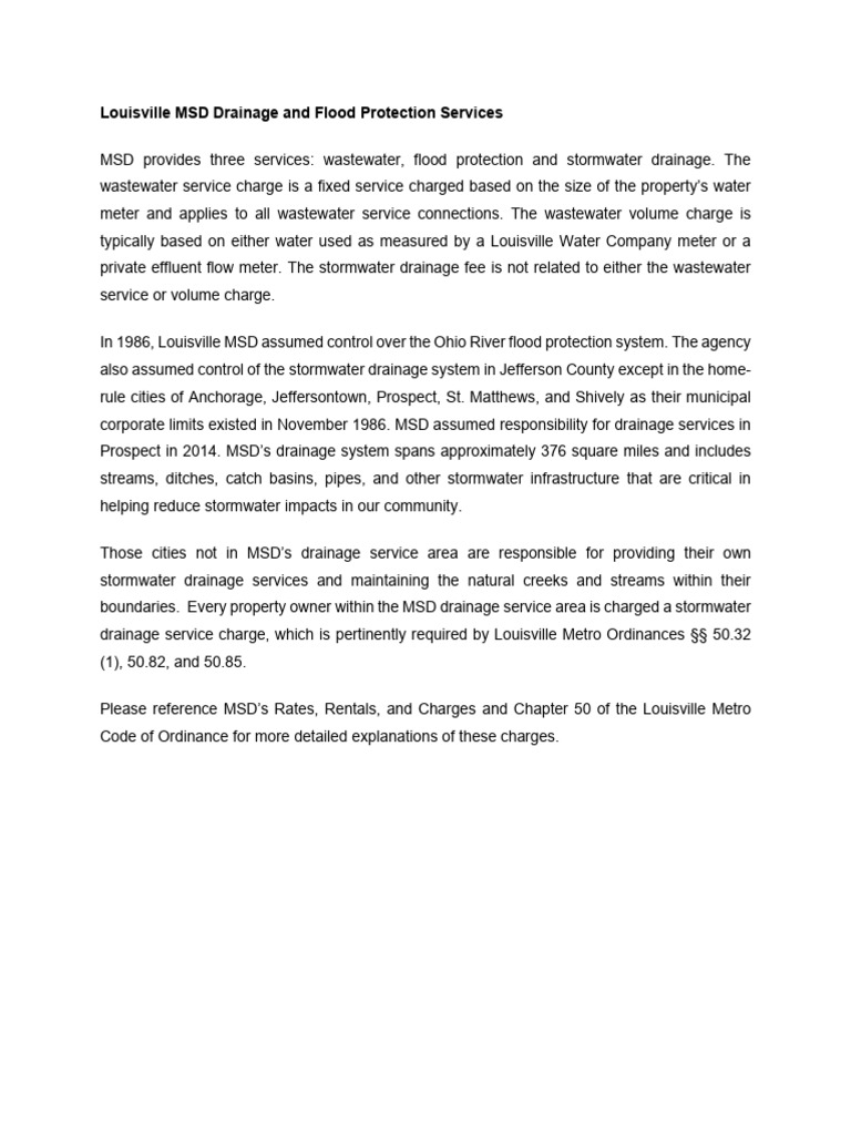 AET Louisville MSD Drainage Fees | PDF