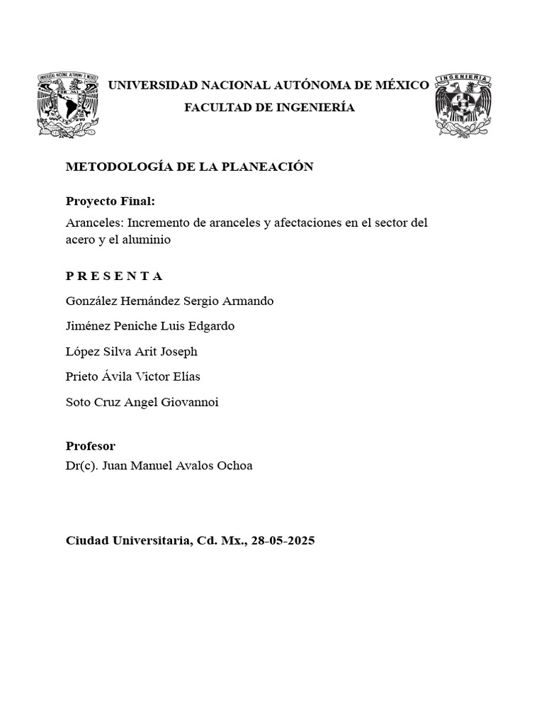 Proyecto Final Metodologia | PDF | Planificación | México