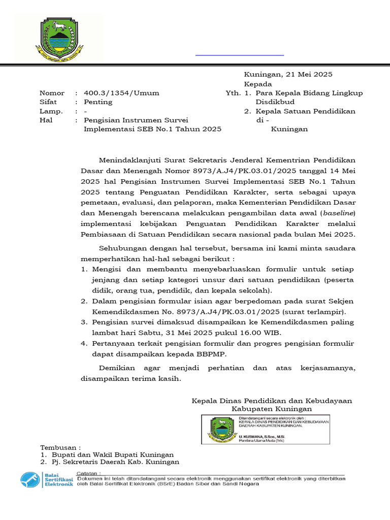 Surat Survey SEB Compressed Signed | PDF