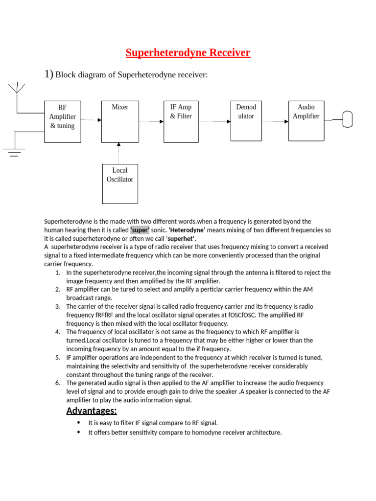 Superheterodyne Receiver | PDF | Telecommunications Engineering | Electrical Circuits