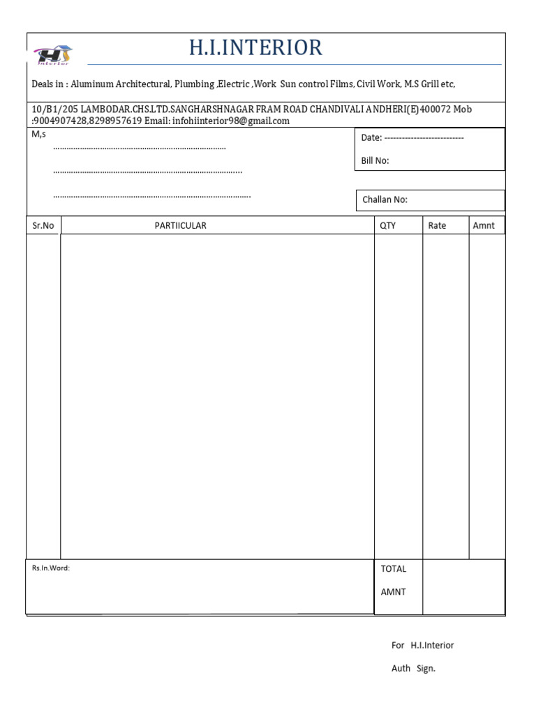 Blank Bill H.i.interior PDF | PDF
