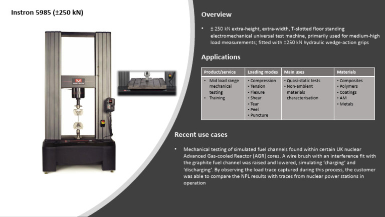 Instron 5985 250kN Non Ambient PDF | PDF