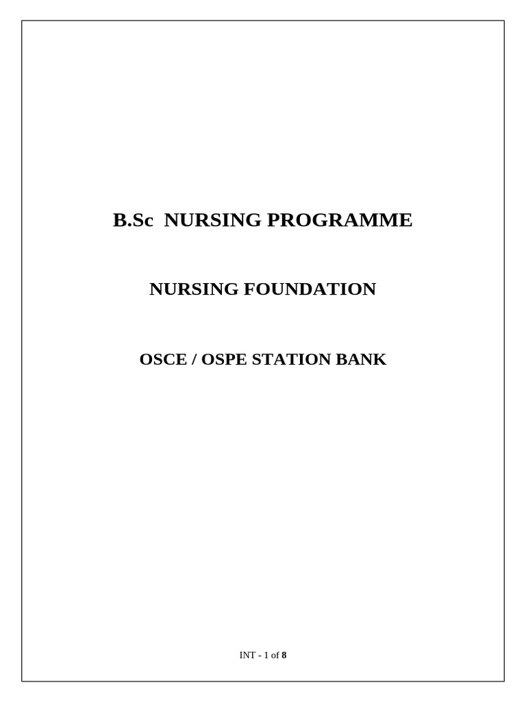 OSCE/OSPE Station Bank for Nursing | PDF | Cardiopulmonary ...