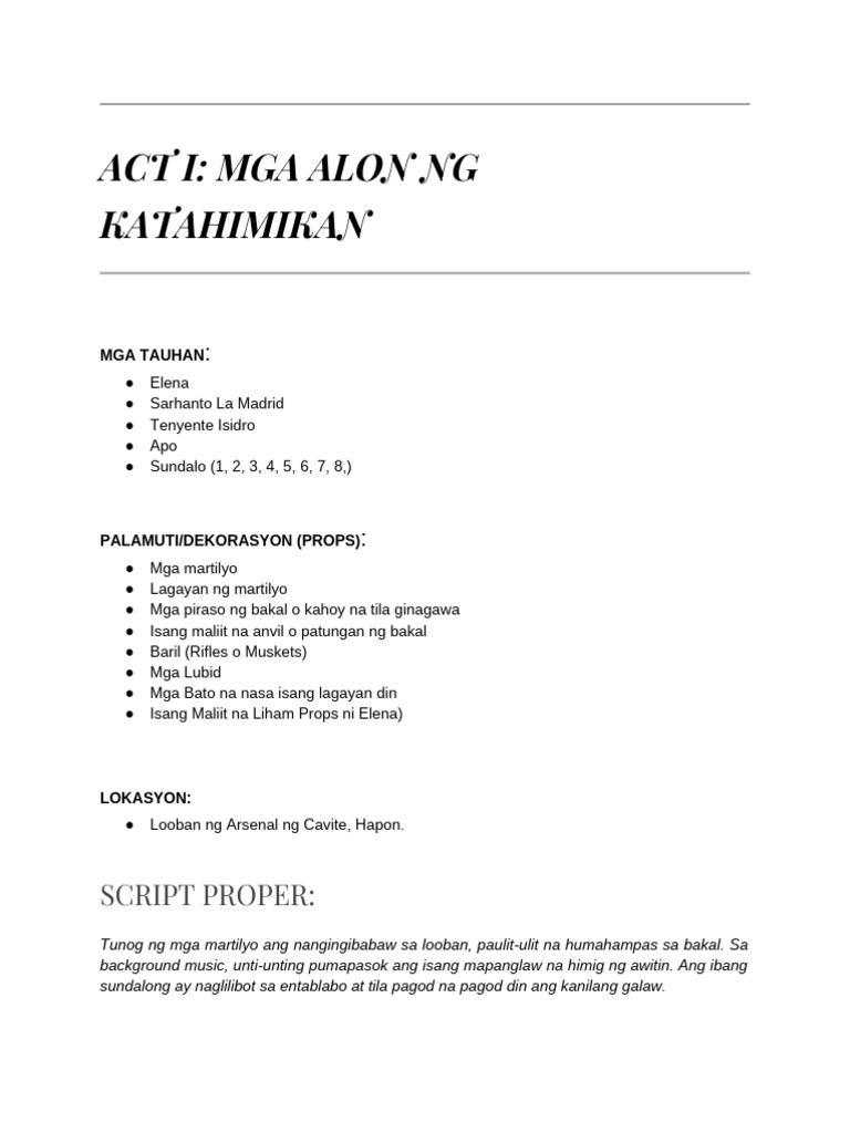 Musical Theatre Script | PDF
