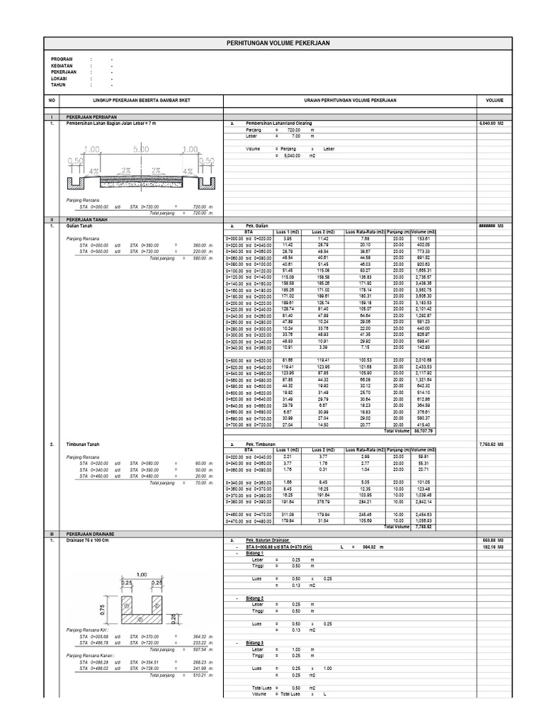 Perhitungan Volume Quantity | PDF
