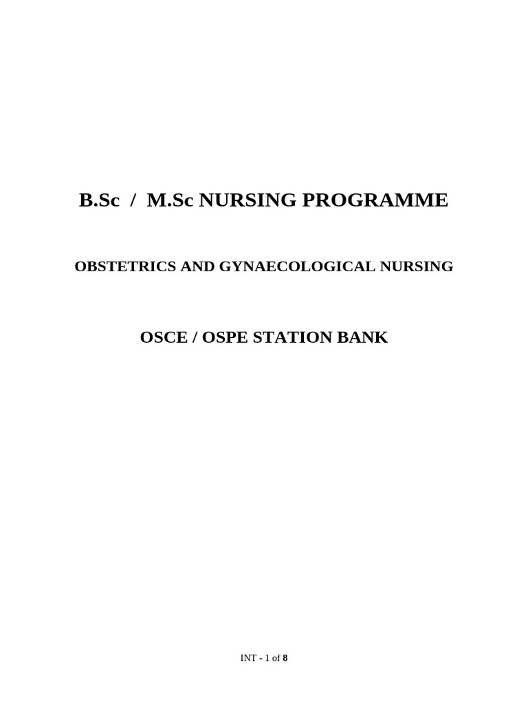 OSPE - OBG - Station Bank | PDF | Educational Assessment | Evaluation