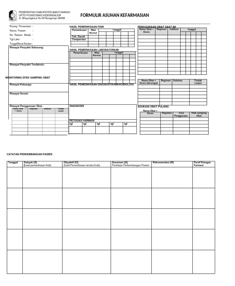 Formulir Asuhan Kefarmasian | PDF