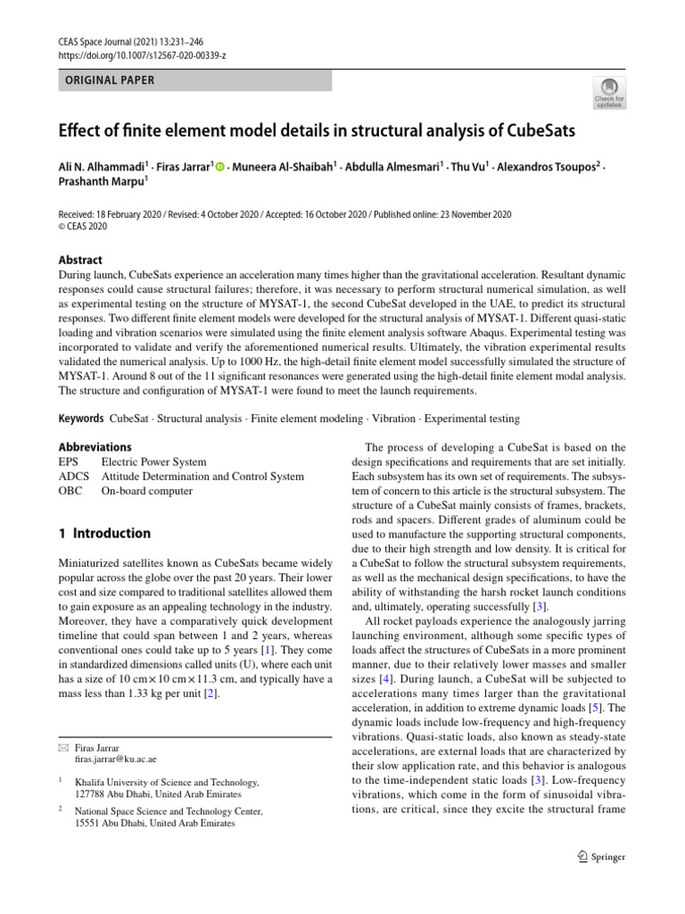 Cube - Analysis - Effect of Finite Element Model Details in Structural ...