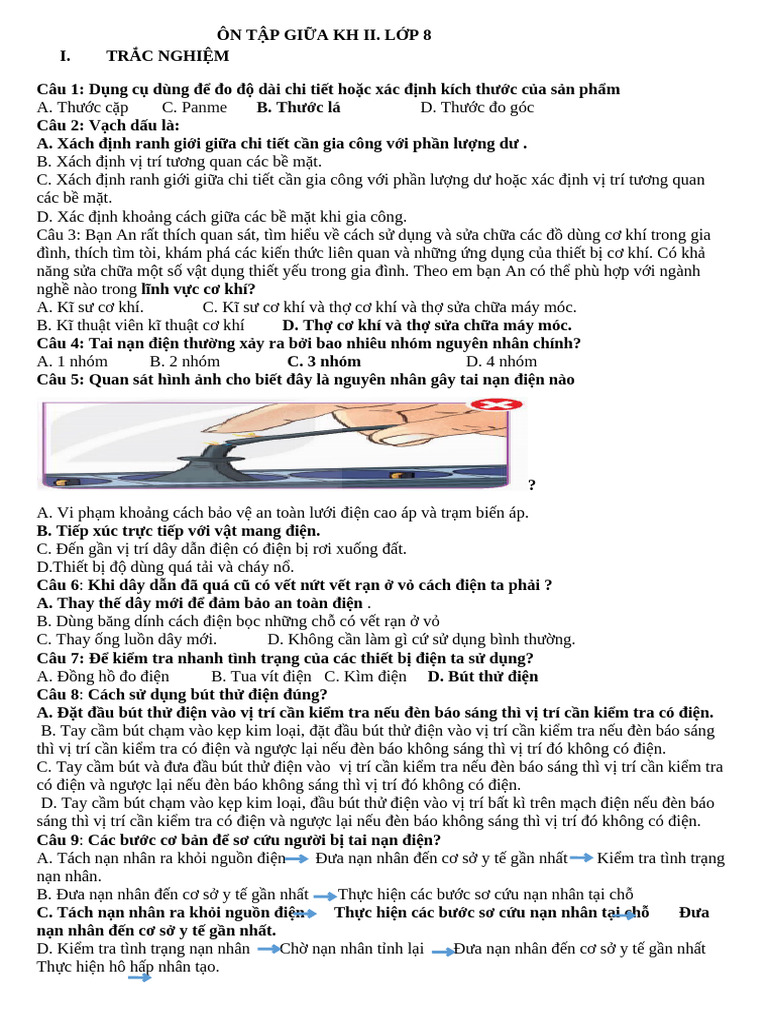 ÔN ẬP GK II CN8 | PDF