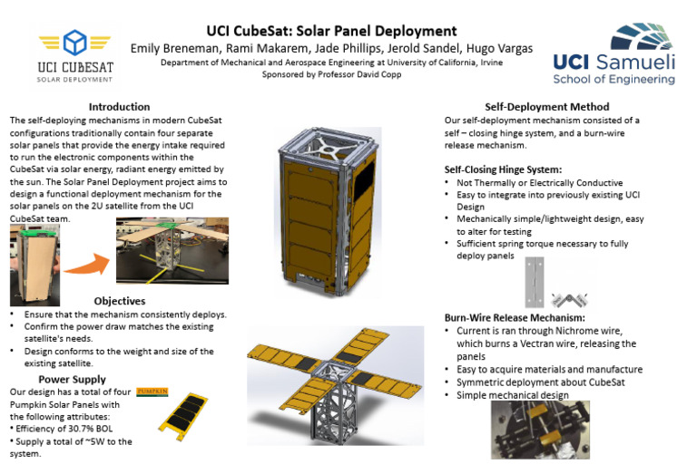 Solar Panel - Poster - UCI CubeSat Solar Panel Deployment | PDF | Sustainable Energy | Physical ...