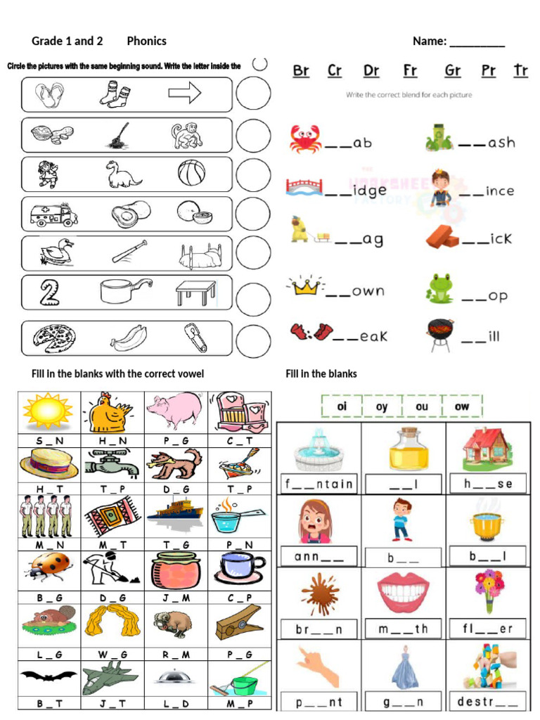 Grade 1 and 2 Phonics Worksheert 2 | PDF