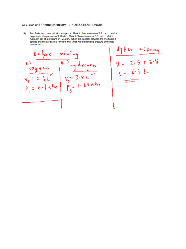 Gas Laws and Thermo Chemistry - 1 NOTES | PDF