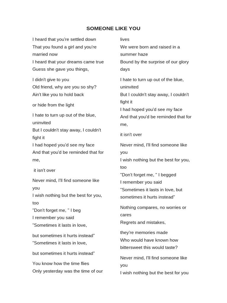 Someone Like You | PDF