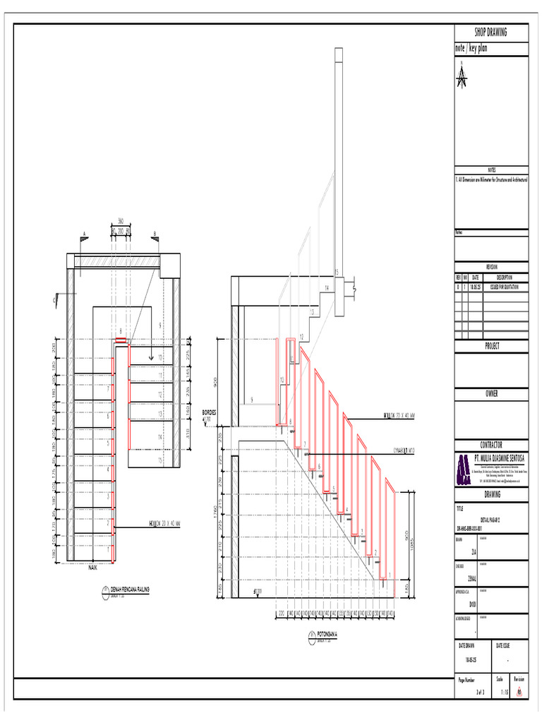 Detail Railing and Pagar Drawings | PDF | Civil Engineering | Design