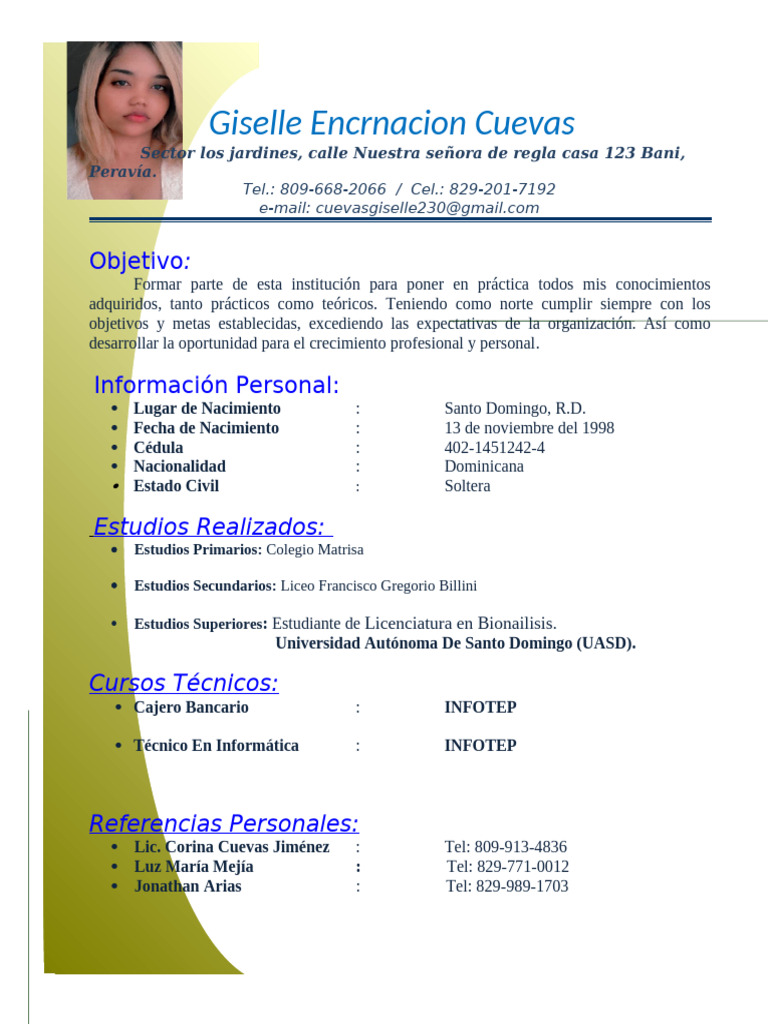 Curriculum Giselle 1 | PDF