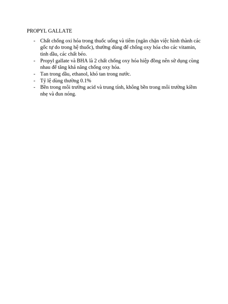 Propyl Gallate | PDF