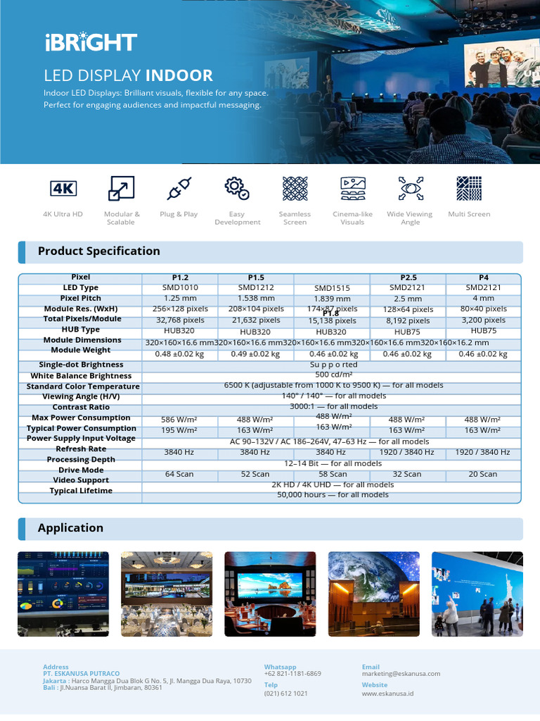Ibright Led Indoor Datasheet (Mei 2025) | PDF | Pixel | Display Technology