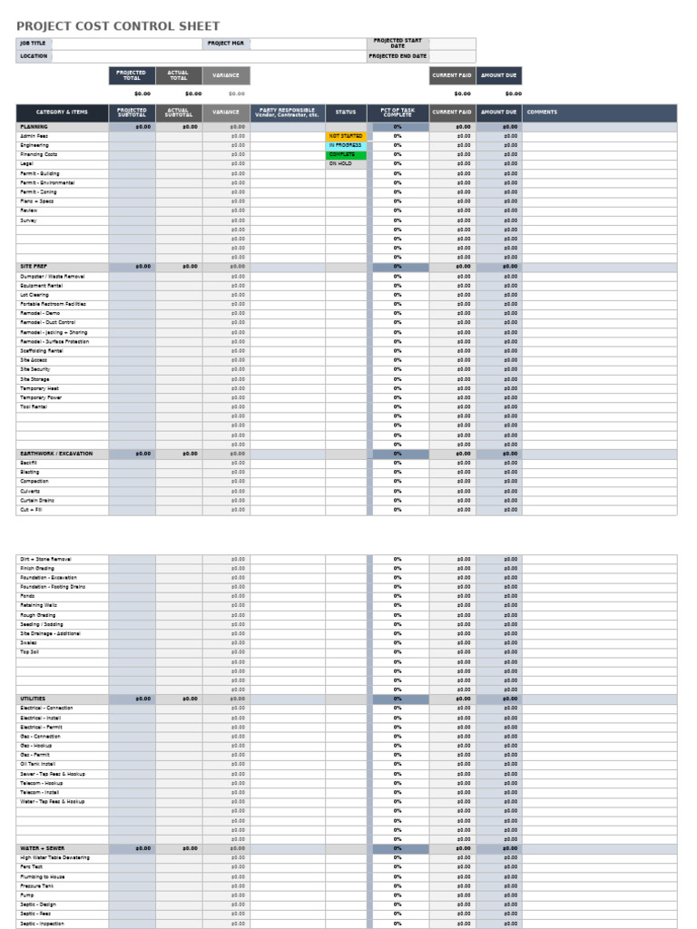 IC Construction Project Cost Control Sheet 11145 | PDF | Door | Flooring