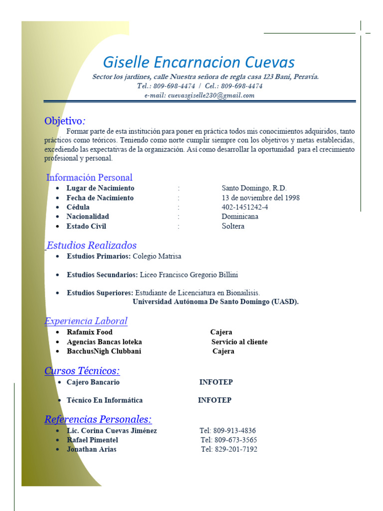 Curriculum Giselle 2 | PDF