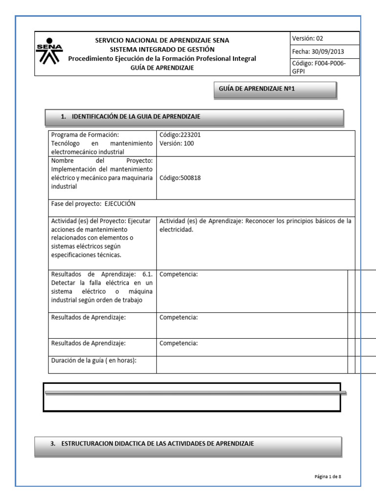 GT1-Principios de Electricidad | PDF | Ingenieria Eléctrica | Aprendizaje