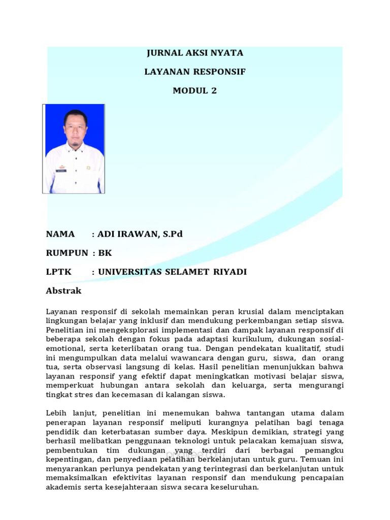 Jurnal Modul 2 - Adi - Layanan Responsif | PDF