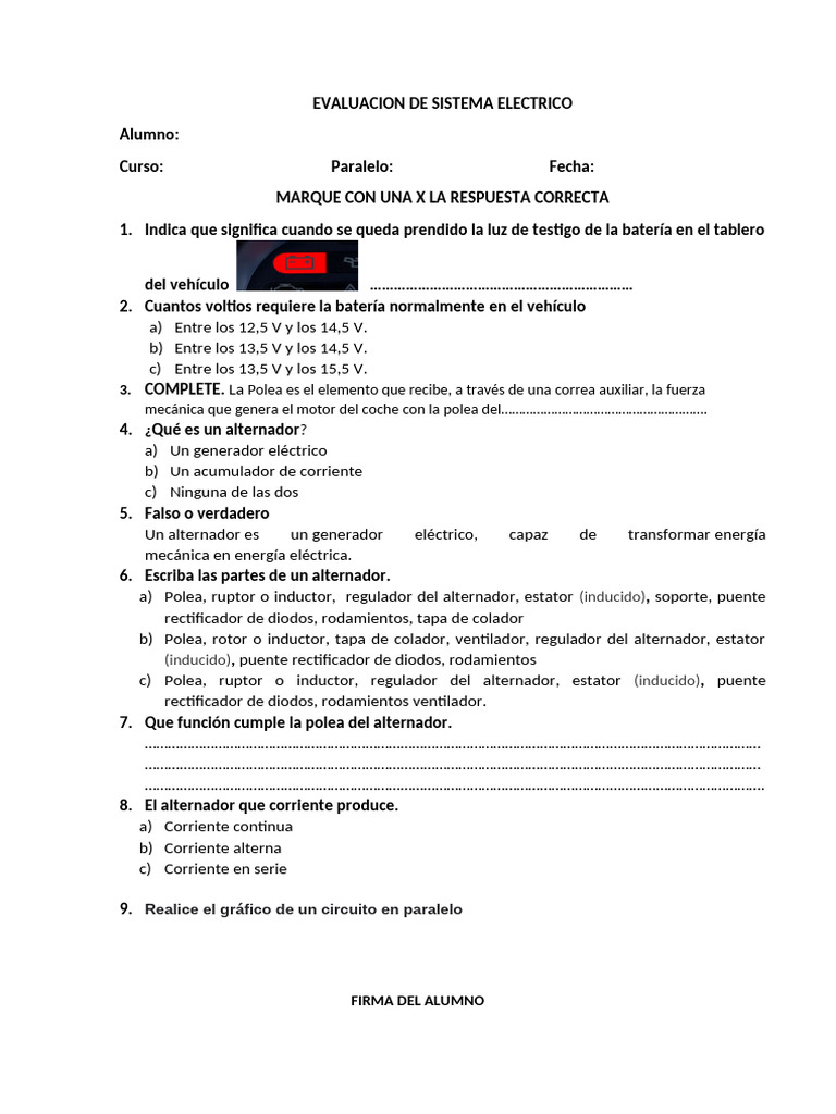 Evaluación Sist. Elect 2 | PDF
