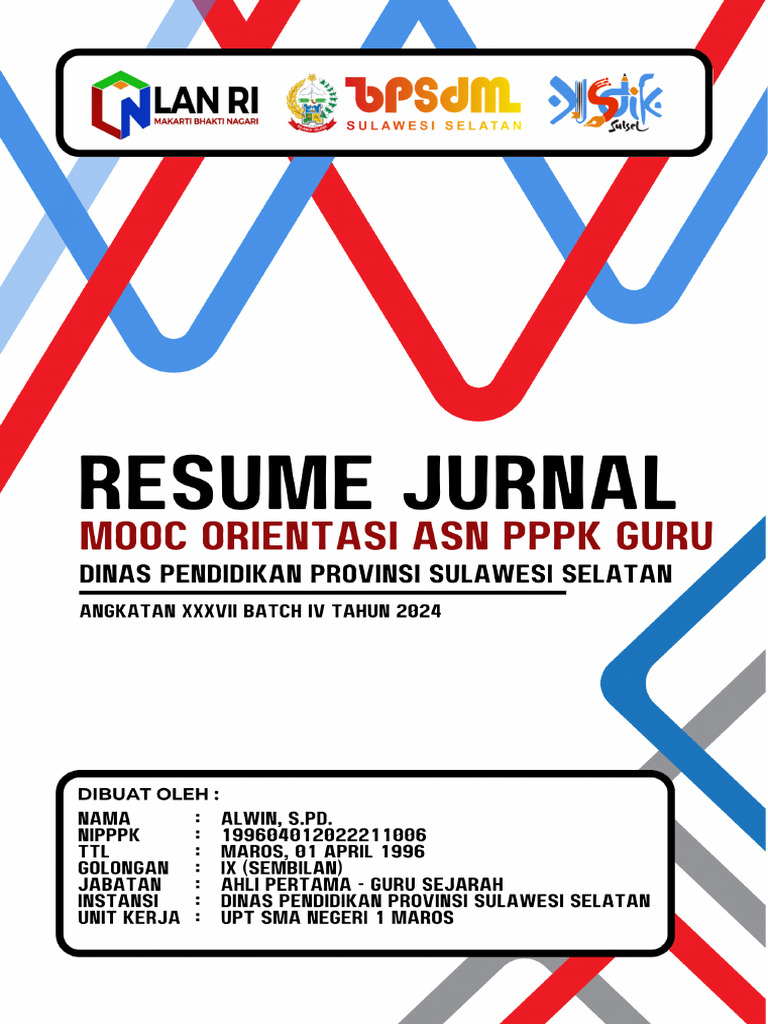 Resume Jurnal Mooc Orientasi Asn PPPK Guru Lingkup Dinas Pendidikan ...