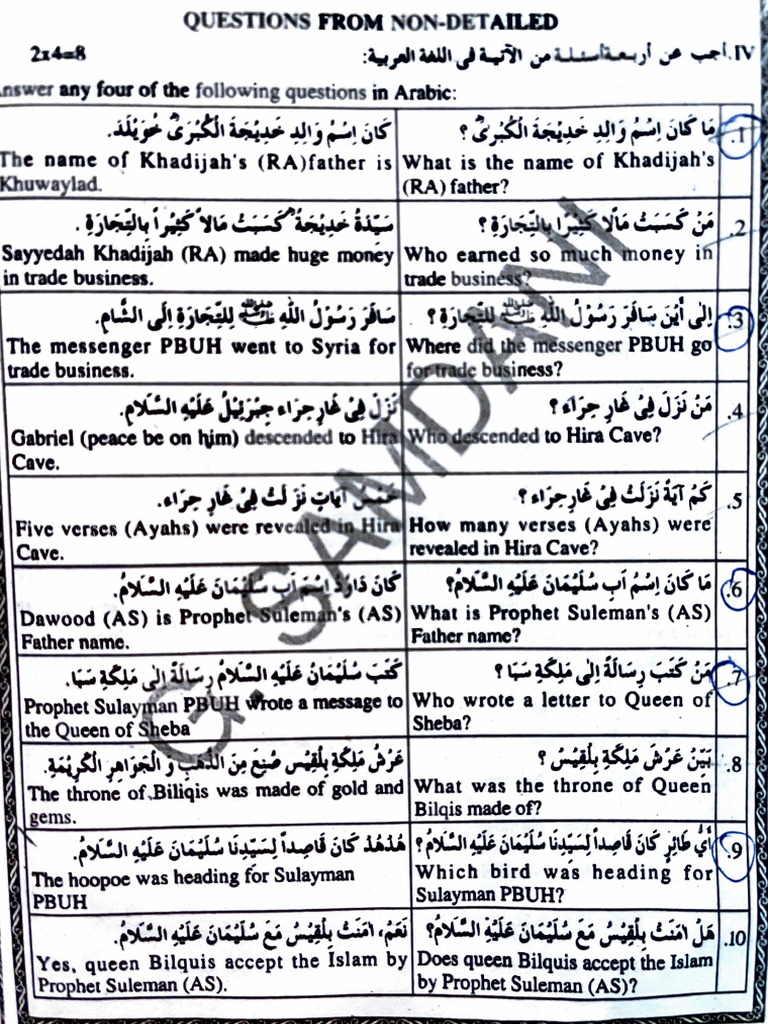 Arabic Questions With Translation | PDF