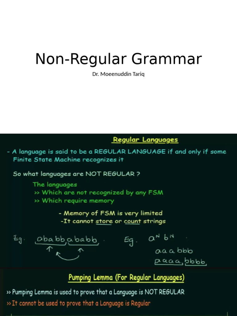 Non Regular Languages | PDF