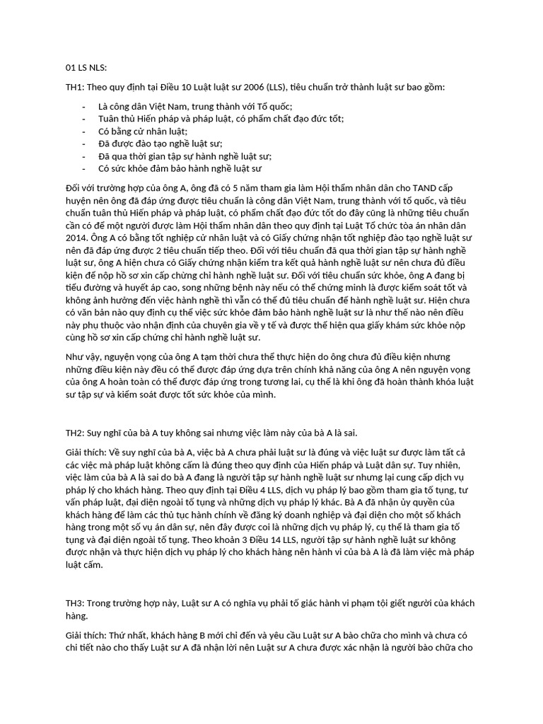 Ý Kiến Thảo Luật TH1+2 | PDF