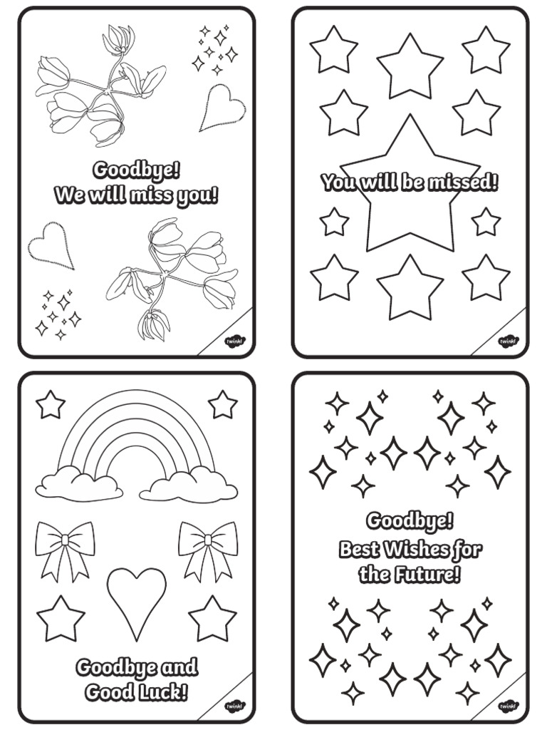 T TP 1710834042 Good Luck and Goodbye Colouring Poster Pack Ver 2 | PDF