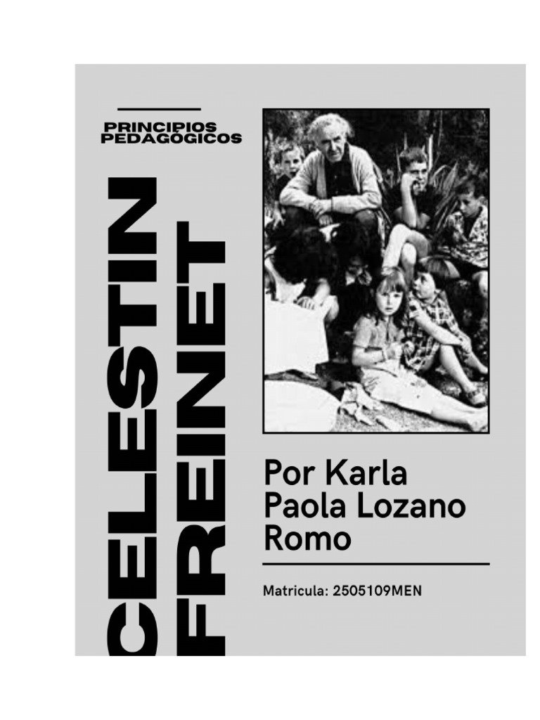 Principios pedagógicos de Celestin Freinet | PDF | Aprendizaje | Enseñando