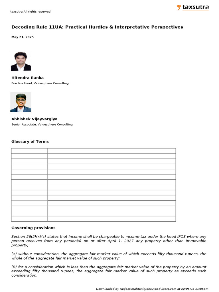 Rule 11UA: Valuation of Unlisted Shares | PDF | Equity (Finance ...