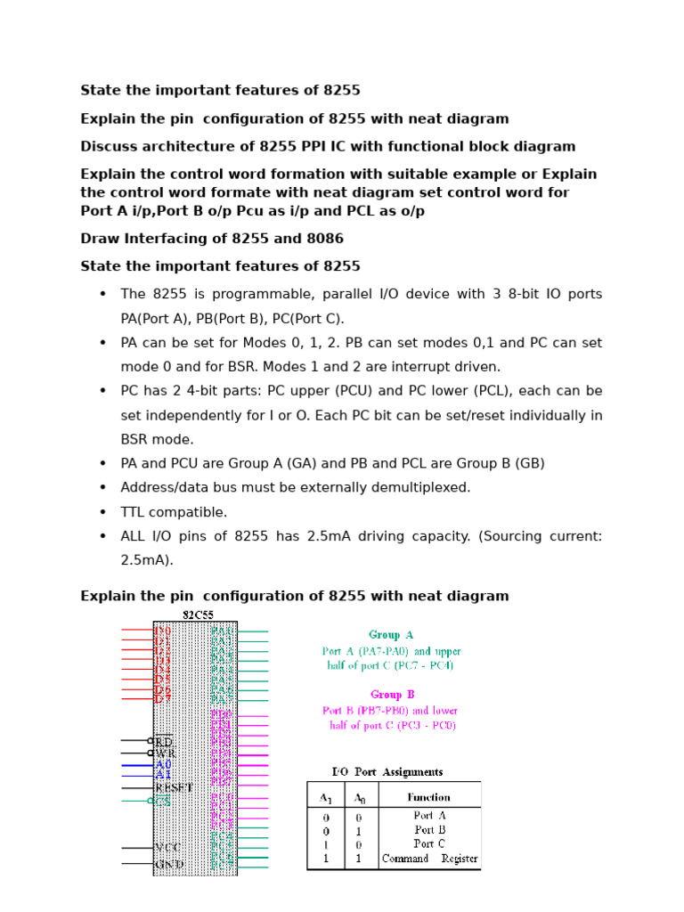 8255 Important Questions | PDF | Input/Output | Computing